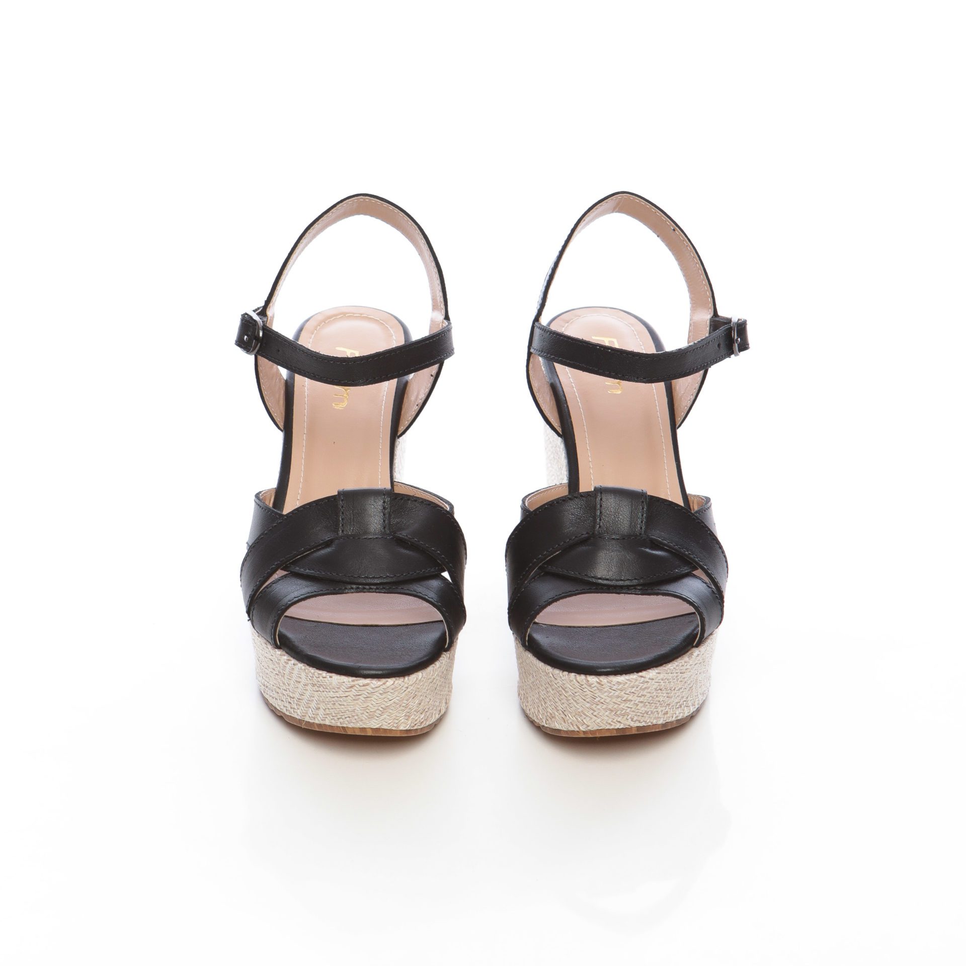 Sandales Compensé en Noir - Tokyo - Hkeya